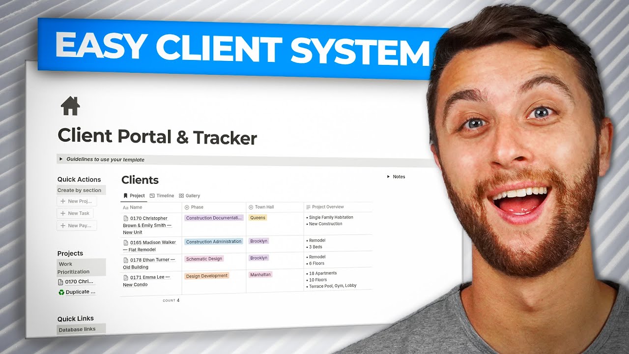 Making a Client Tracker and Client Portal in Notion