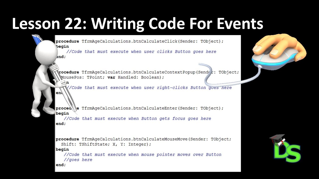 Delphi Programming Tutorial - Lesson 22: Writing Code For Events