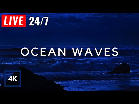 ๐ด Ocean Waves for Deep Sleep | Waves Crashing on Beach at Night for Insomnia. Wave Sounds to Relax