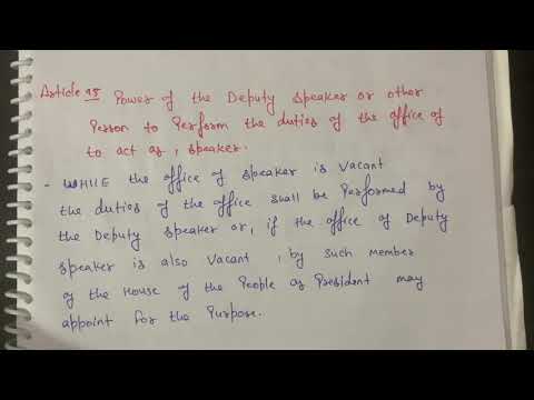 Article 95 constitution of india