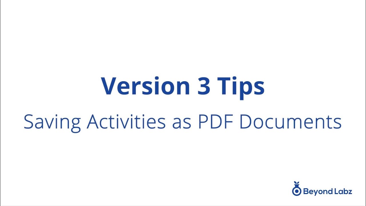 Saving Activities as PDF Documents