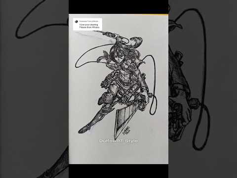 Mikasa Ackerman, speed drawing #anime #drawing #mikasa #aot #art #animeart #animedrawing #fyp #draw