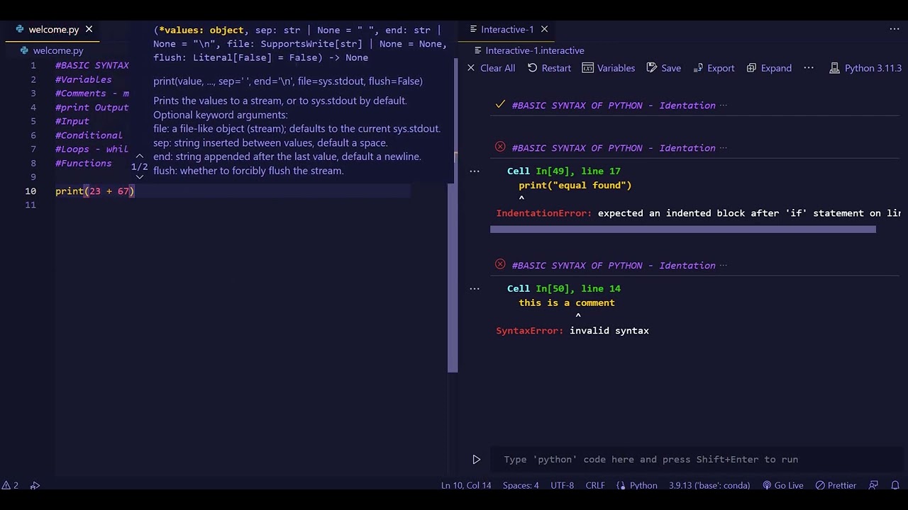 Chapter 1.1 |  Basic Syntax