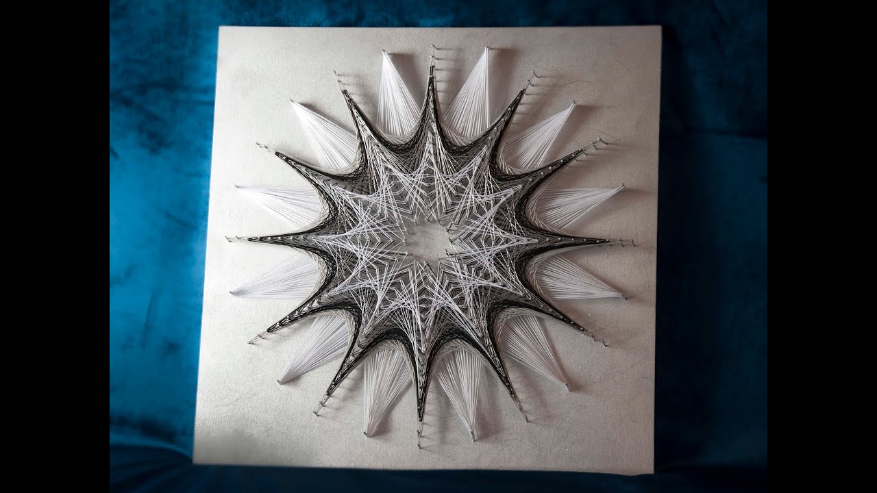 How to make String art  - Glamour star, mandala, tutorial.