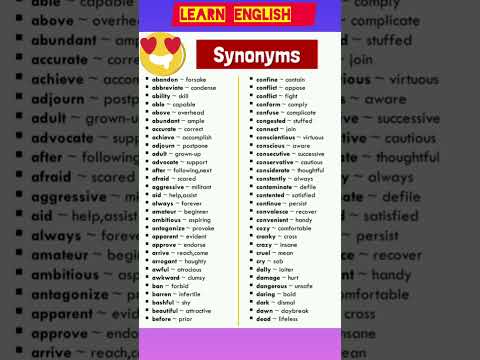 Synonyms words in English #shorts #trending #education #letslearn #synonyms