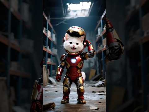 🐱💥👩‍🚀A clever little kitten built an Iron Man suit
