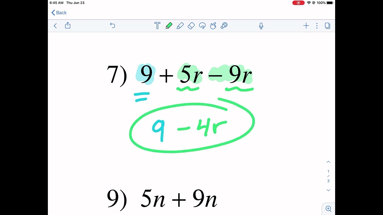 Kuta Tutorial: simplifying variable expressions
