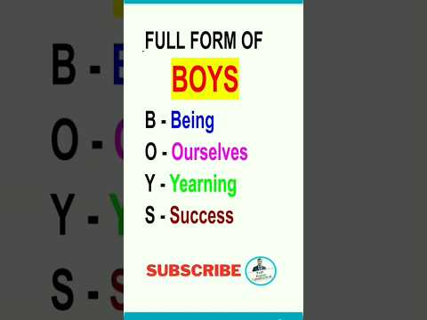 boys fullform / fullform of boys / boys acronym / acronym of boys #boys #fullform #shorts