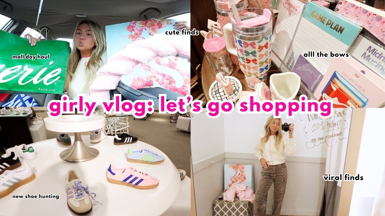 SHOPPING VLOG🛍️✨ *girly finds, mall day, viral aerie set, haul, + more*