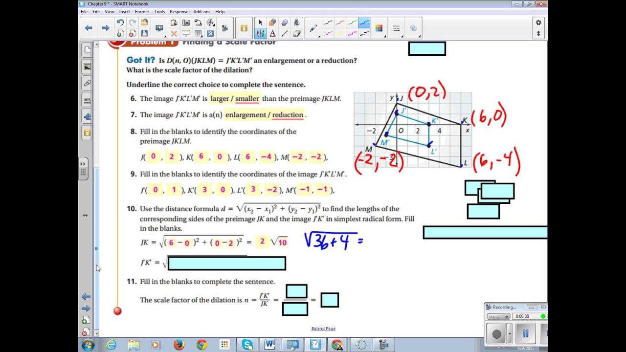 Geometry Chapter 9 Section 6 Dilations