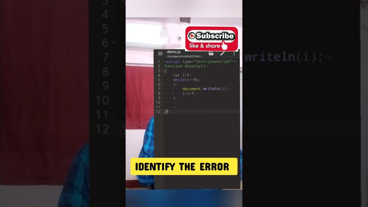 Find the error in javascript code #javascript #shorts #viral #youtubeshorts #shortsfeed