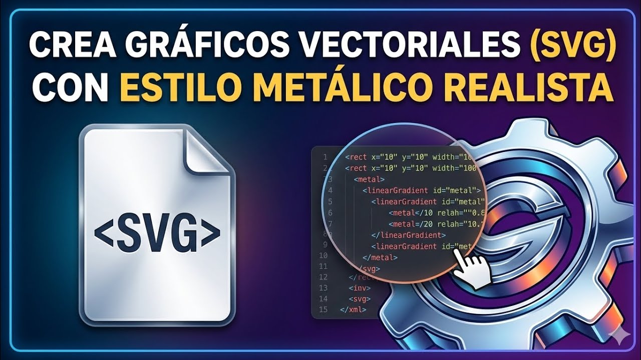 Create vector graphics with a realistic metallic style.
