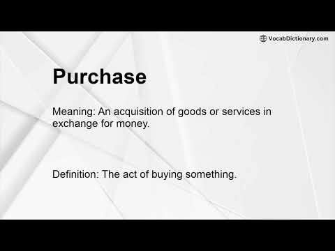 Purchase Meaning