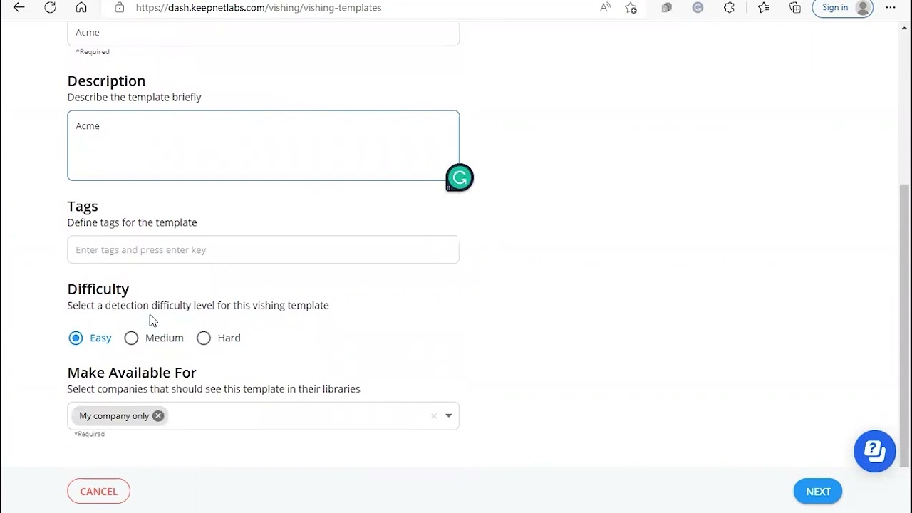 Create Custom Vishing Templates