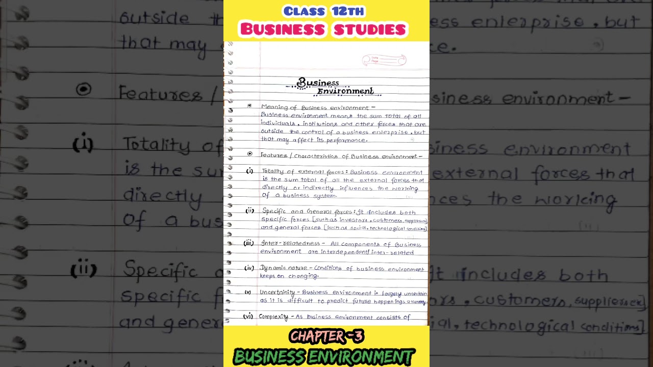 Class 12 Business studies Chapter 3 notes( Link in description)