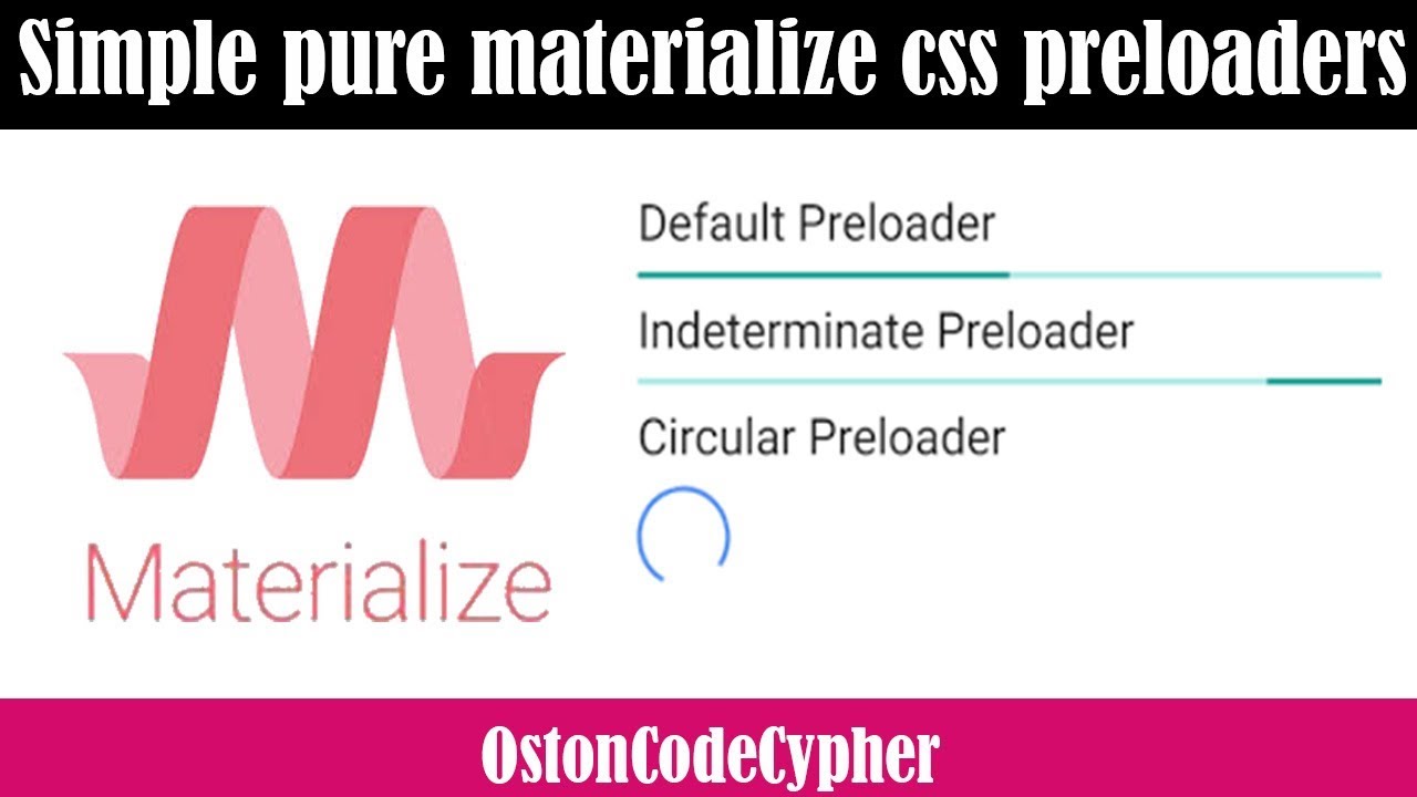 Simple pure Materialize css preloaders - Easy tutorial