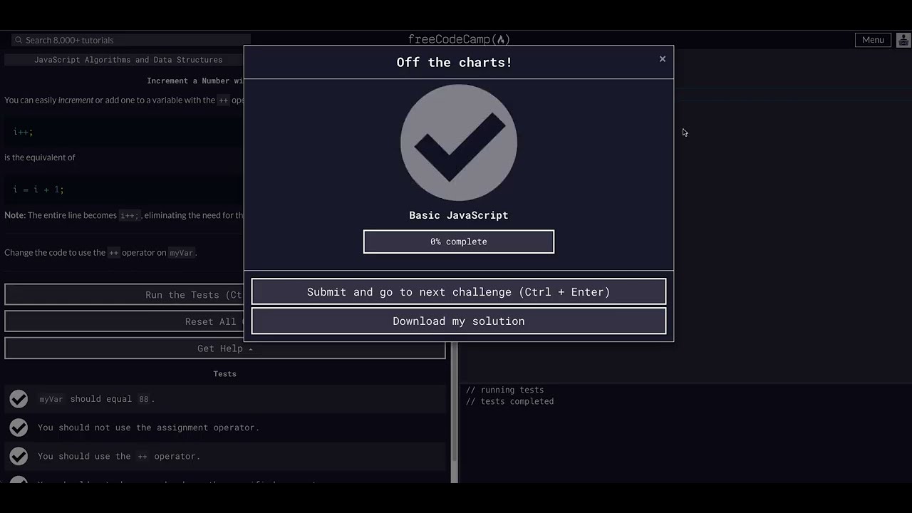 Increment a Number with JavaScript - Free Code Camp Help - Basic Javascript - Algorithms & Data Stru