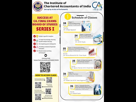 Success at CA. Exam BoS Series I | Final Paper-4: DTL & IT | 25 March, 2025
