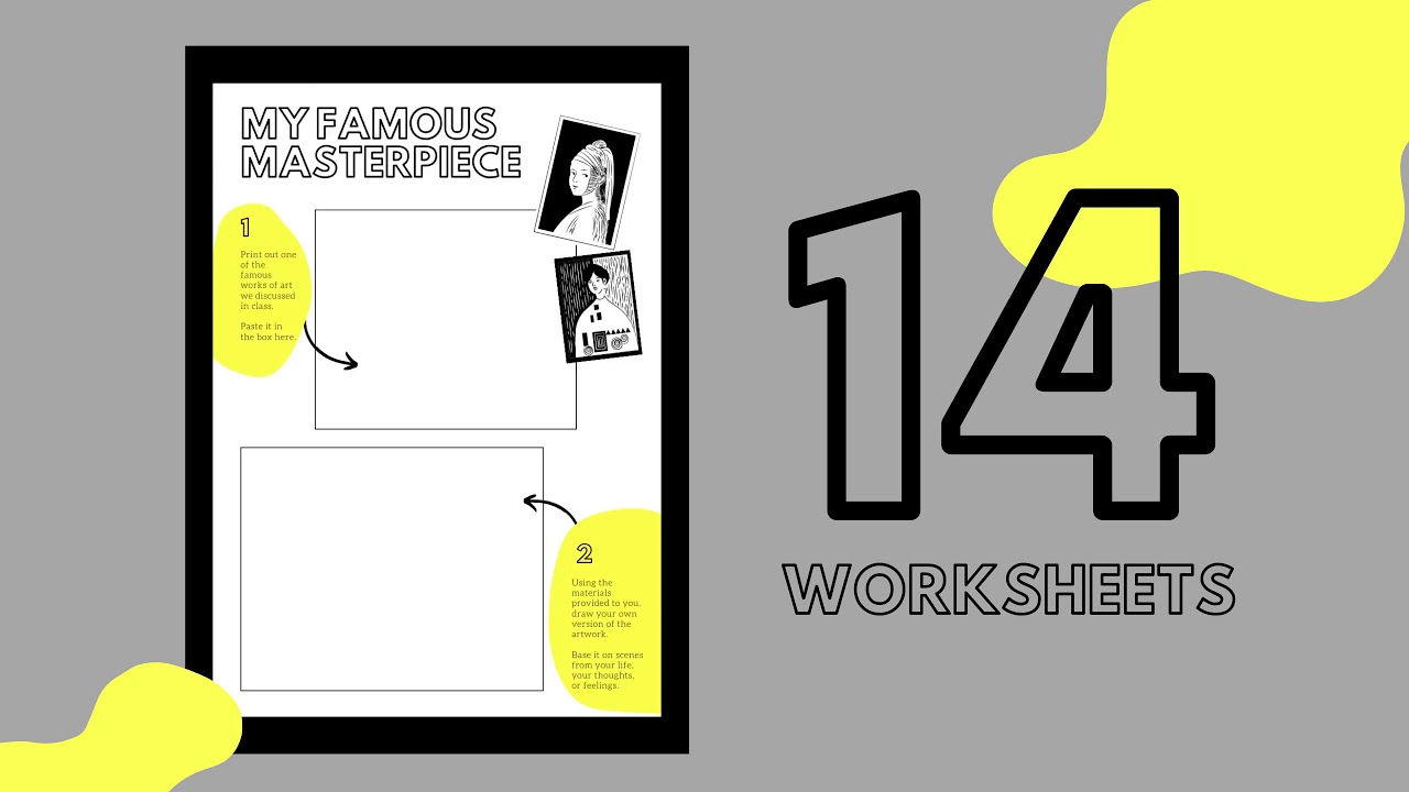 14 Art Primary Worksheets | Analysis, Portfolio Planning, Review, Art Movement, Mediums & Critiques