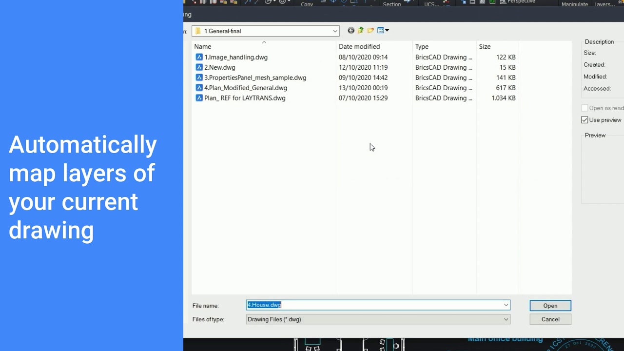 Automatically map layer structures across drawings - BricsCAD Lite