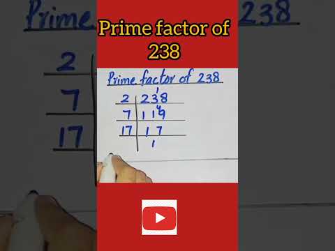 prime factor of 238 #viral #youtube #youtubeshorts #maths #2023