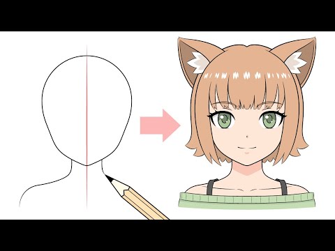 How to Draw Anime Cat Girl (Line by Line With Proportions)