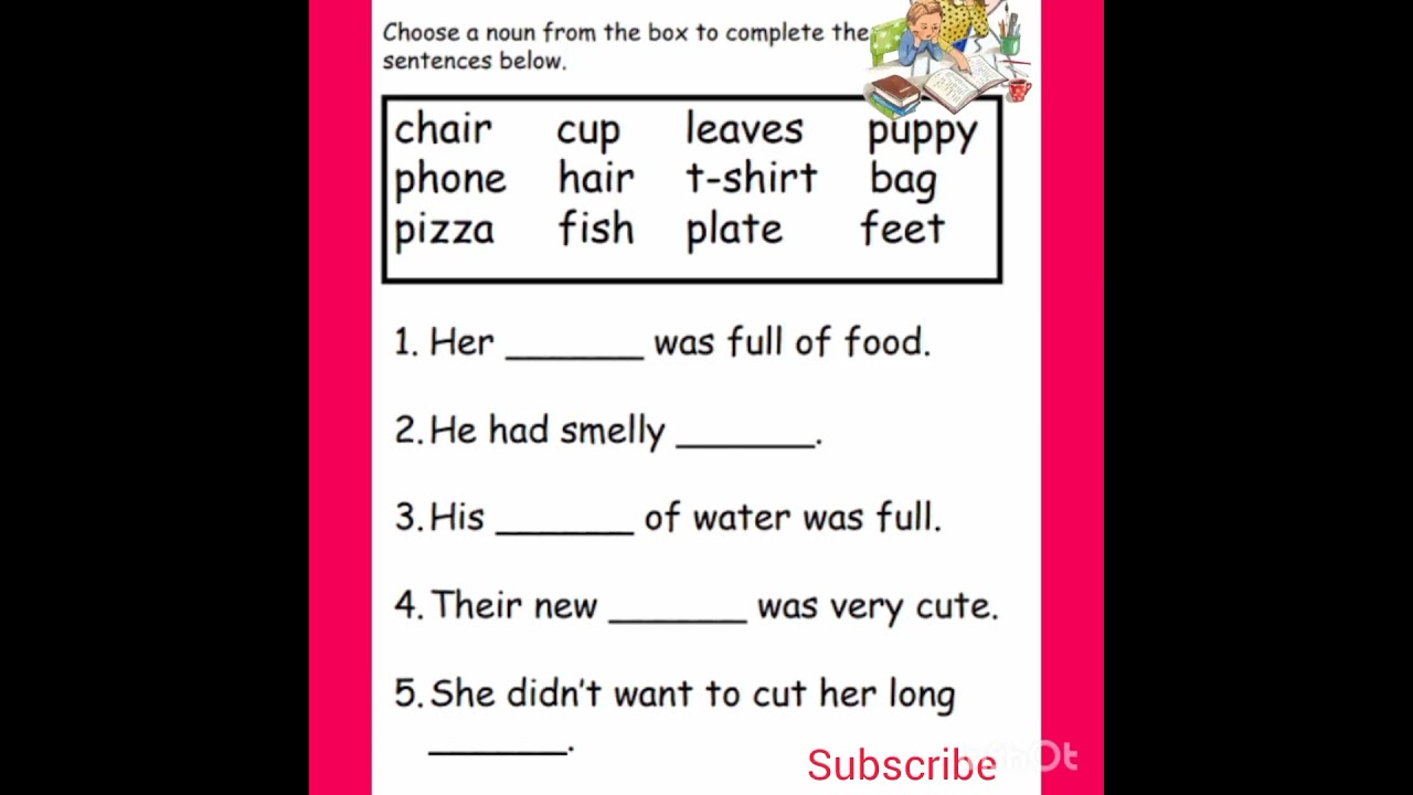 Using noun fill in the blanks