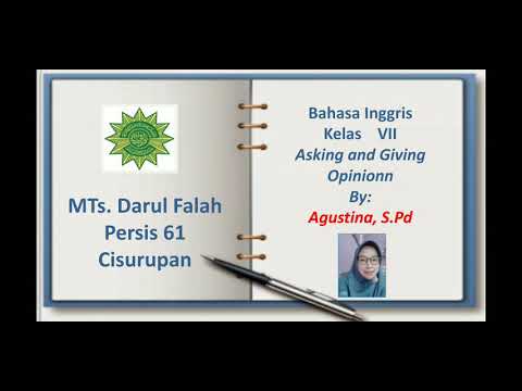 Materi kelas 7 asking and giving opinion