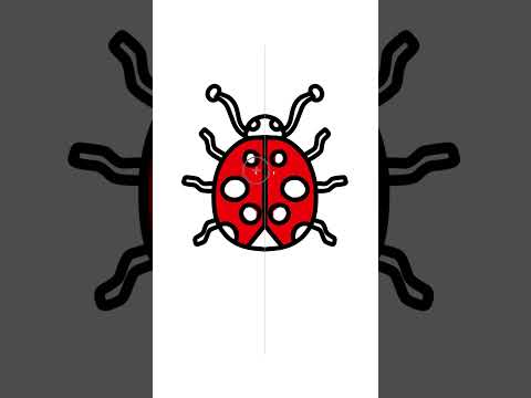 How to Draw a Ladybug Step by Step in Photoshop Symmetry #DrawingLadybug #drawingtutorial #ladybug