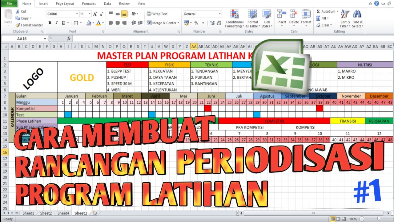 Cara membuat rencana tahunan program latihan di exel