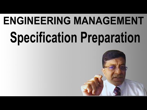 Engineering Management Specification Preparation