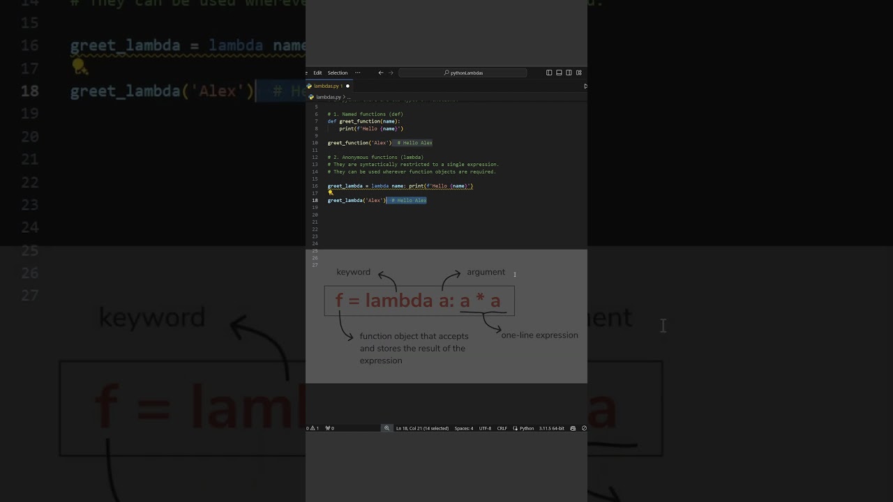 Python Lambdas Explained #code#programming#github#python#js #functionalprogramming#lambdaexpression