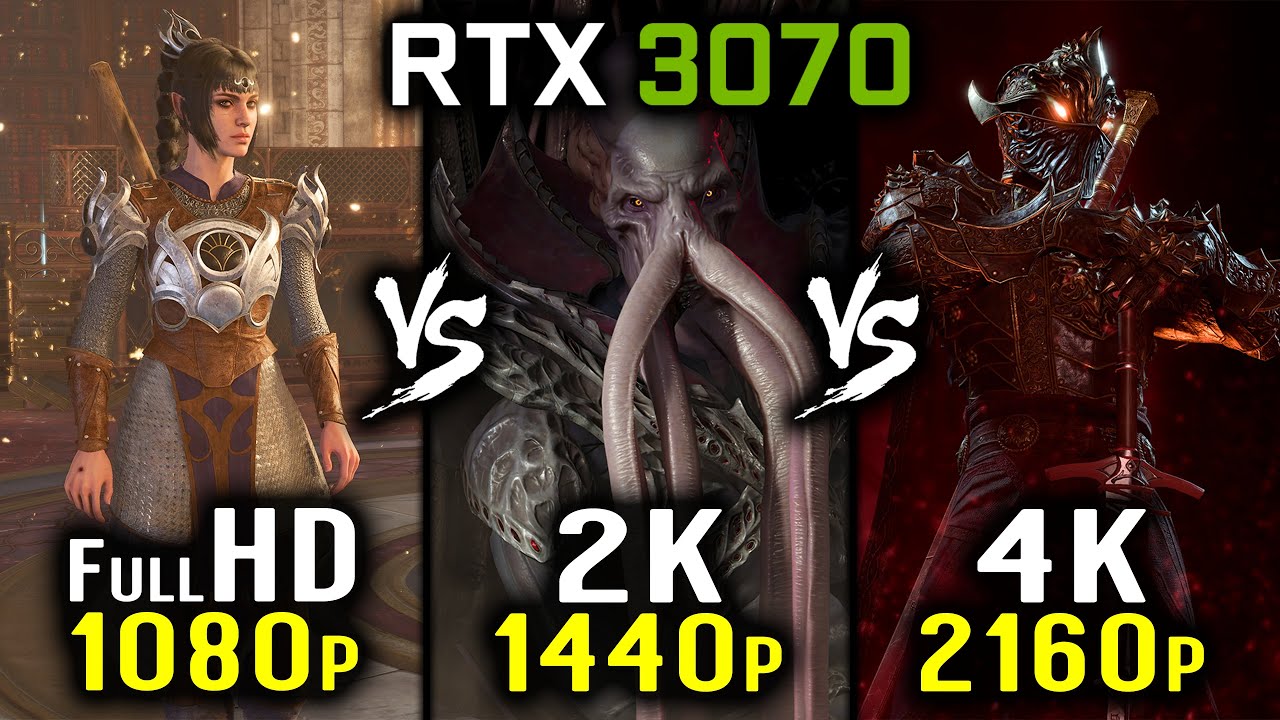 Baldur's Gate 3 - 1080p vs 1440p vs 2160p 4K | RTX 3070 - HD vs 2K vs 4K on BG 3