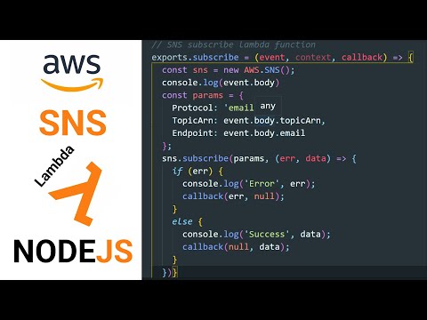 SNS AWS NodeJS Tutorial | Lambda Functions | Serverless | AWS CLI