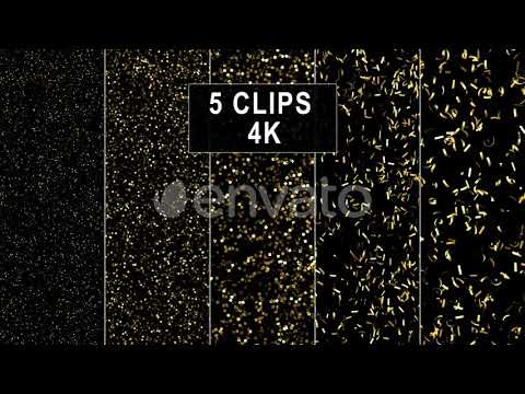 High Dense Golden Confetti Backgrounds - 5 Variations - 4K - Stock Video