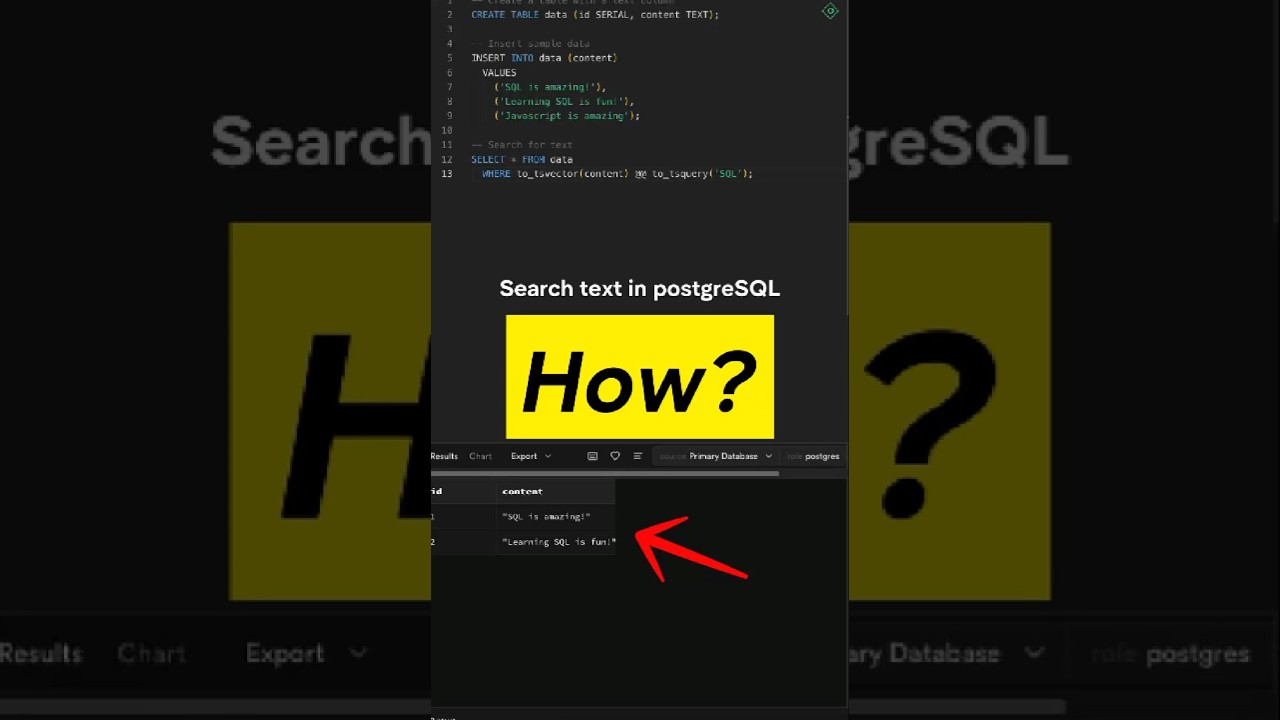 🚀 PostgreSQL Full-Text Search Made EASY in 40 Seconds! #coding #postgresql  #databasedeveloper