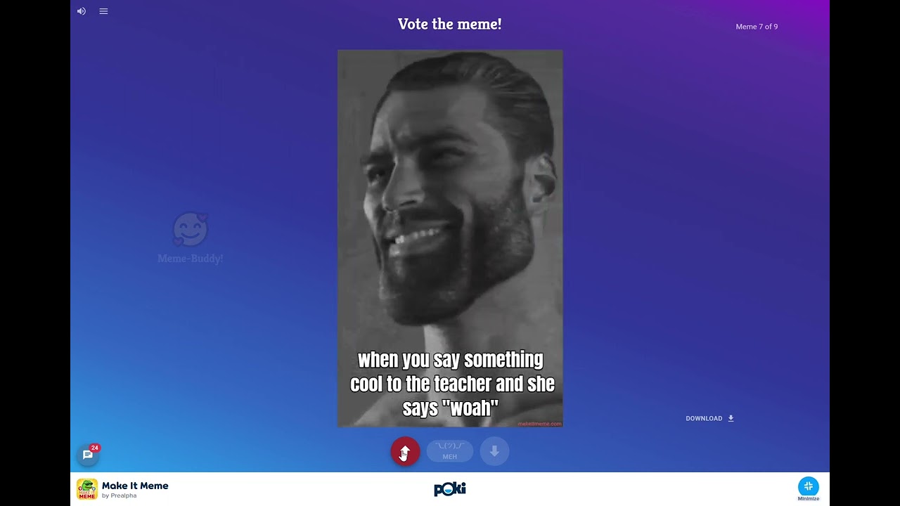 MAKE IT MEME   Play Online for Free!   Poki and 2 more pages   Personal   Microsoft​ Edge 2024 07 27