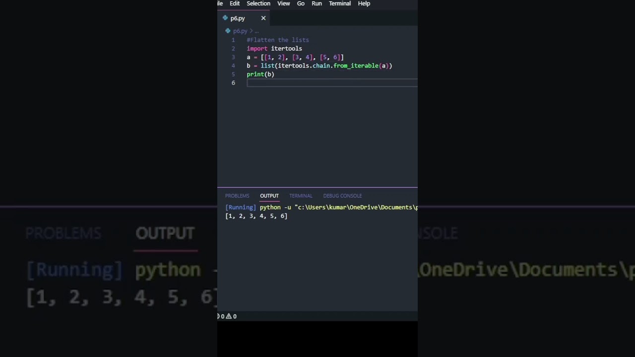 Flatten The List in Python 🔥 #python #coding #shorts