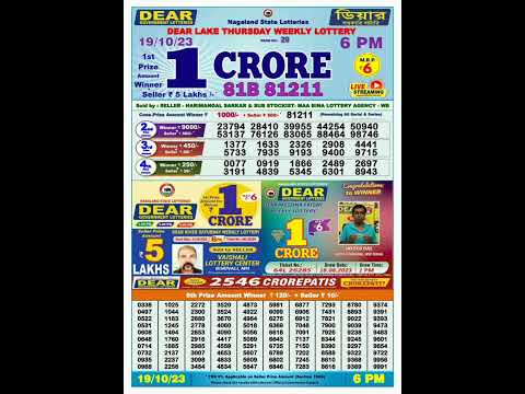 Nagaland lottery result today 6pm - 19/10/2023 - morning Nagaland State Lottery Result Pdf