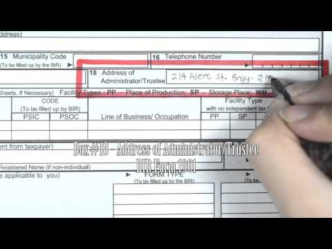 Box#18 - Address of Administrator/Trustee, BIR Form 1901
