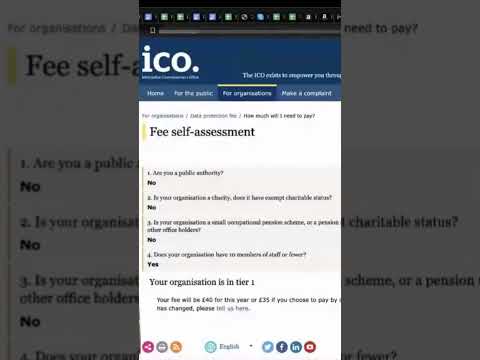 ICO Data Protection Fee #ytshorts #ytshort