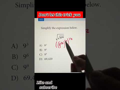 Algebra Problem Using Properties of Exponents, Square Roots, and Radicals |#shortsfeed#shortvideo