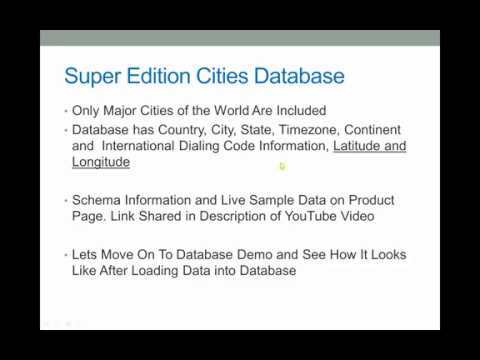 World CityDatabase - Product Demo