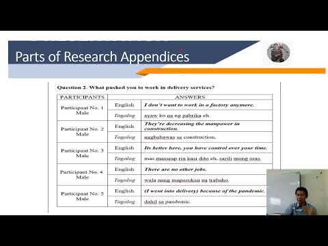 Parts of Research Appendices