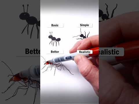 How to Draw - Easy 3D Ant #art #drawing #shorts #ants #howtodraw #quickdrawing #easydraw