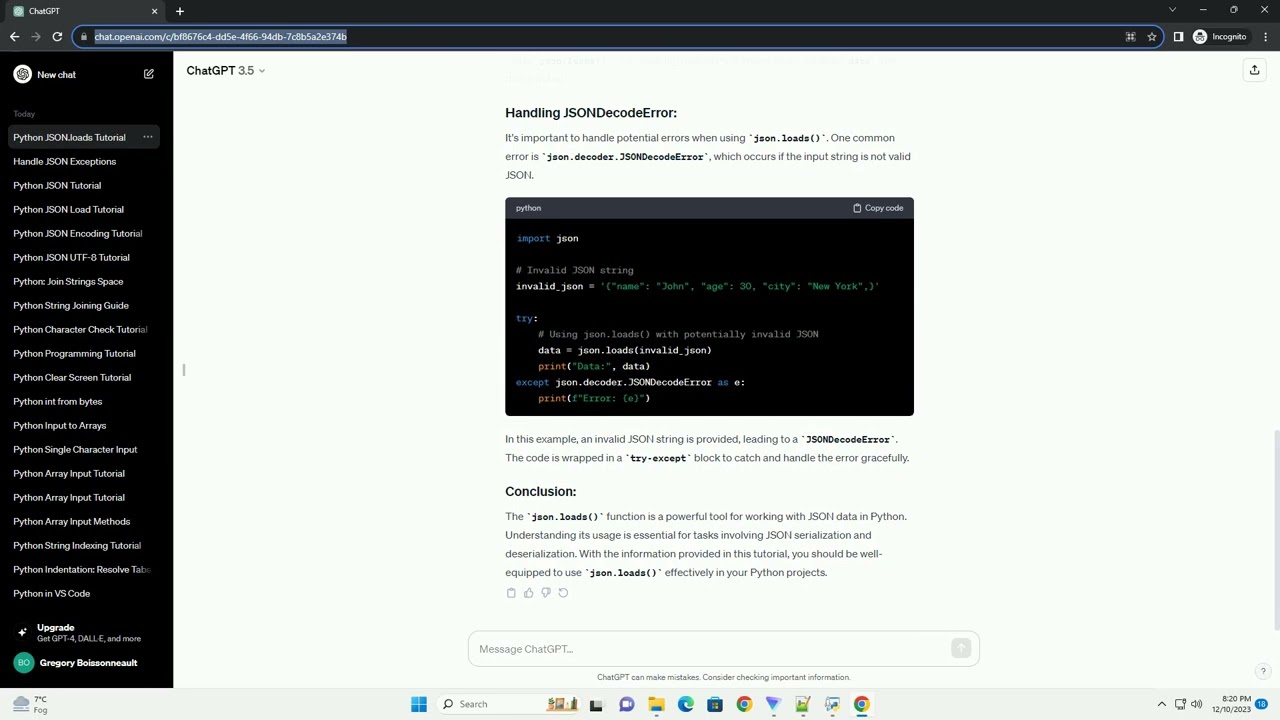 python json loads expecting value