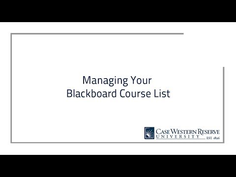 Editing Your Blackboard Course List