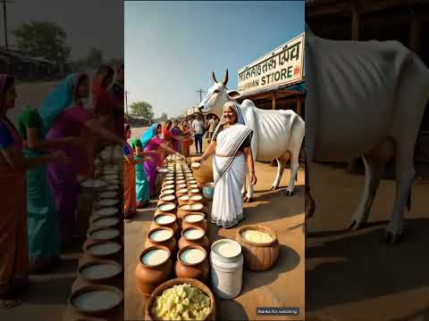 Old Lady & Her Massive Cow Milk&Butter Life| AI Short#milk#drinkmilk #themilkhouse#shorts#trending