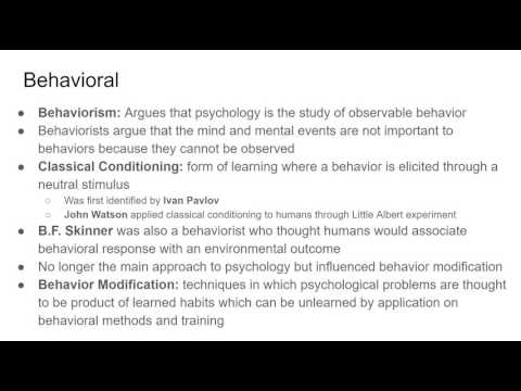 Major Approaches to Psychology