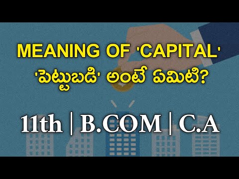 Meaning of 'CAPITAL' in Telugu for Inter , B.com & CA | #capital #accounting #vijayazmeera